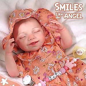 BABESIDE Lifelike Reborn Baby Dolls - 20-Inch Soft Full Vinyl Body Realistic-Newborn Sleeping Baby Girl Doll with Toy Accessories Gift Set for Kids Age 3+ & Collection
