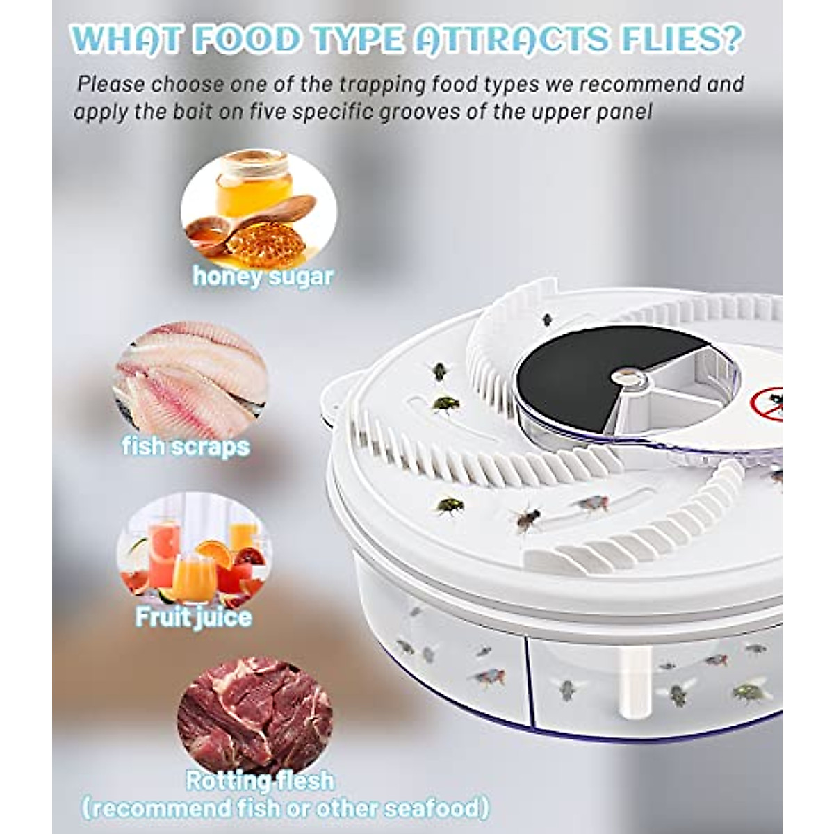 Yaciw Electric Fly Trap, Fly Trap Pest Device Insect Catcher Automatic Flycatcher Fly Trap Pest Reject Control Catcher Insect Repellents Tools