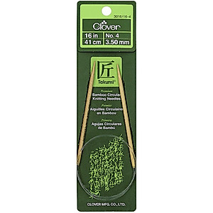 Clover 3016/16-04 Takumi Bamboo Circular 16-Inch Knitting Needles, Size 4