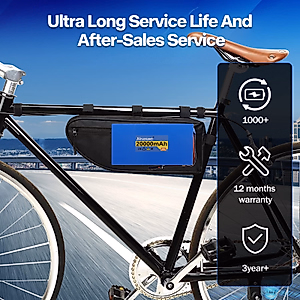 Airuxuan 48V Battery 48V Ebike Battery 20Ah Electric Bike Battery 48V Lithium Battery with 2A Charger, T-Plug, XT60 Connector and BMS for 250-1000W Electric Bicycles Motor/Ebike Kit