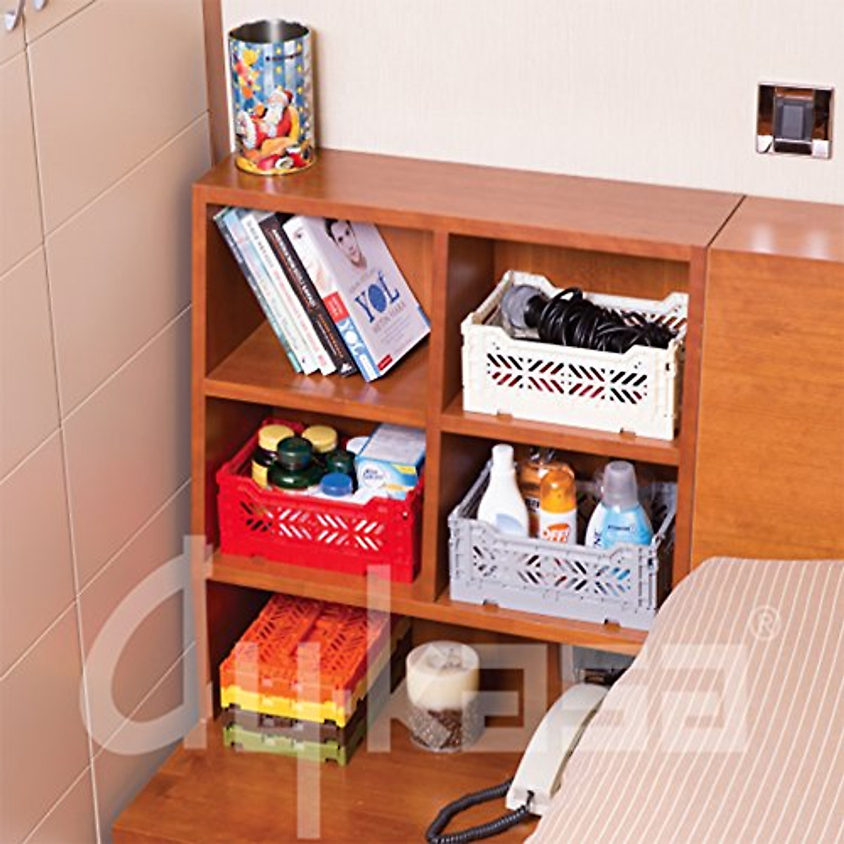 AY-KASA Collapsible Storage Bin Container Basket Tote, Folding Basket CRATE Container : Storage, Kitchen, Houseware Utility Basket Tote Crate Mini-BOX (ORANGE)