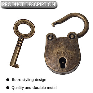 Alles Mini Small Padlock 8 Pcs Antique Padlocks Mini Little Vintage Lock with Key for Jewelry Box,Wedding Card Box,Treasure Chest, Wine Box, Diary Book and More - Bronze