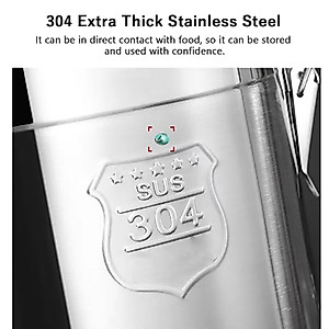 TRAGLO Stainless Steel Cereal Container with Lid and Handles Round Rice Bin Airtight Food Storage Bucket for Home Kitchen Counter 12L