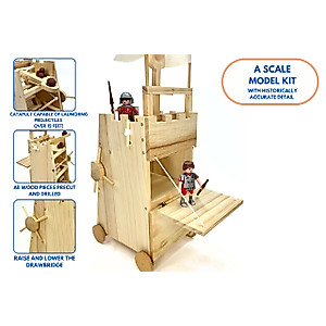 PATHFINDERS STEM Kit – Medieval Siege Tower with Catapult | Wooden Building Kit for Kids Ages 12-14 | Engineering & Physics Toy | Hands-On STEM Project