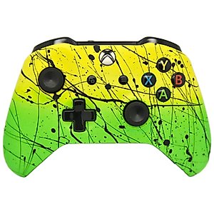 Hand Airbrushed Fade Custom Controller - Compatible with Xbox One (Matte Yellow & Green)