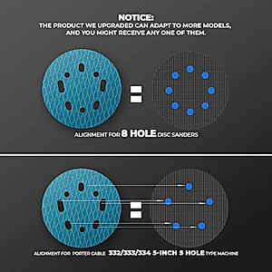 50pcs Diamond Shape 5 Inch Sanding Disc, Revolutionary Patent Assorted 8 Hole Hook and Loop Sanding Discs for Random Disc Sanders & Orbital Sanders (60-400 Grit) by toolant