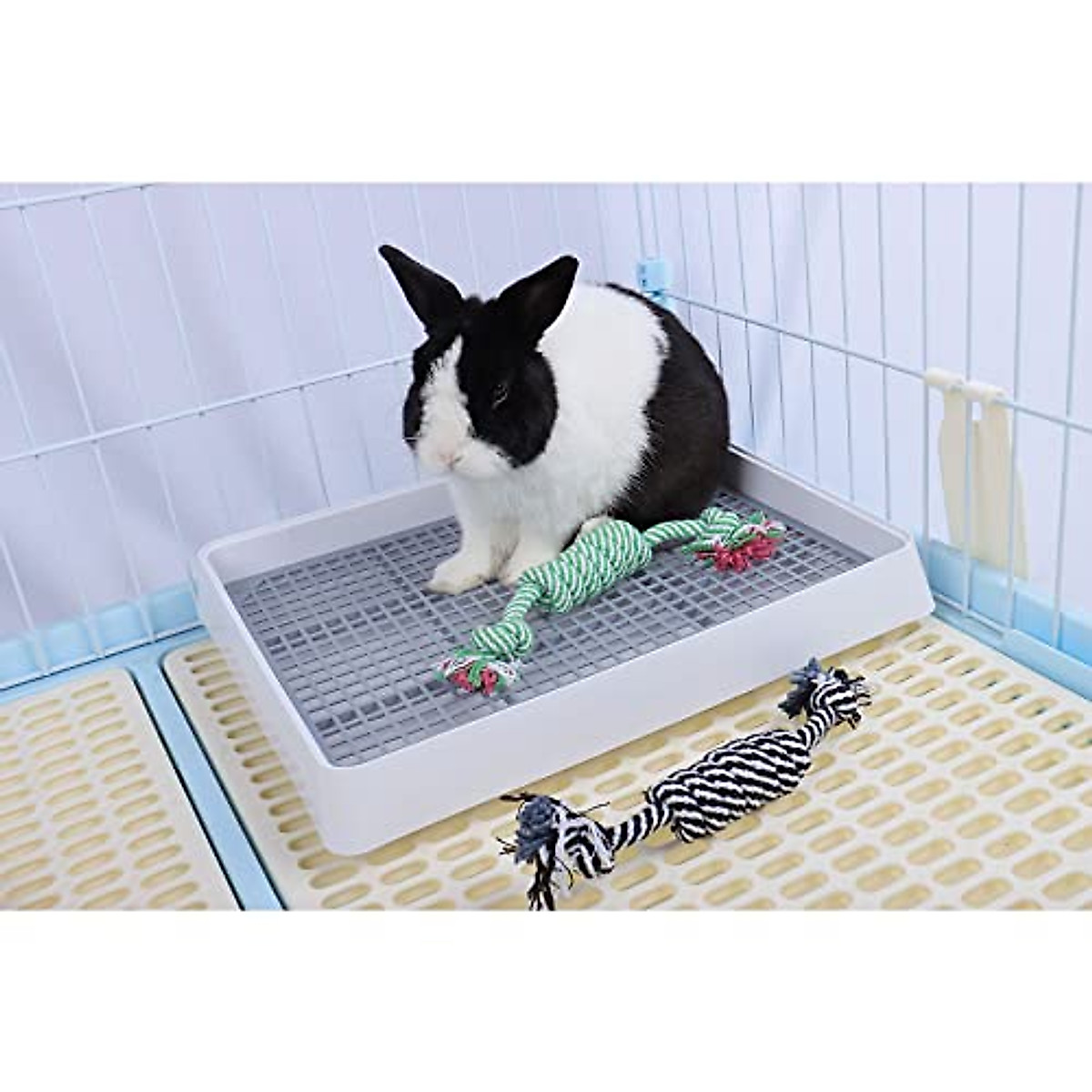 RUBYHOME Super Large Rabbit Litter Box 15" L x 12" W, Rabbit Potty Box Litter Pan for Cage, Extra Large Bunny Restroom Litter Tray Rabbit Toilet