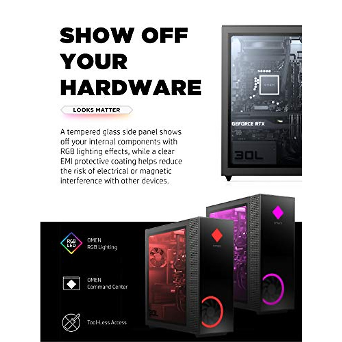 OMEN 30L Gaming Desktop PC, NVIDIA GeForce RTX 3080 Graphics Card, 10th Generation Intel Core i9-10850K Processor, 32 GB RAM, 1 TB SSD and 2 TB Hard Drive, Windows 10 Home (GT13-0092, 2020)