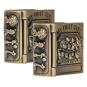 Agatige 2pcs Baby Tooth Fairy Box, Baby First Tooth and Curl Keepsake Box Tooth Holder Book Shaped Trinket Box Gift Box for Child Kids