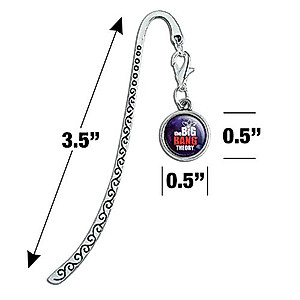 The Big Bang Theory Logo Metal Bookmark Page Marker with Charm