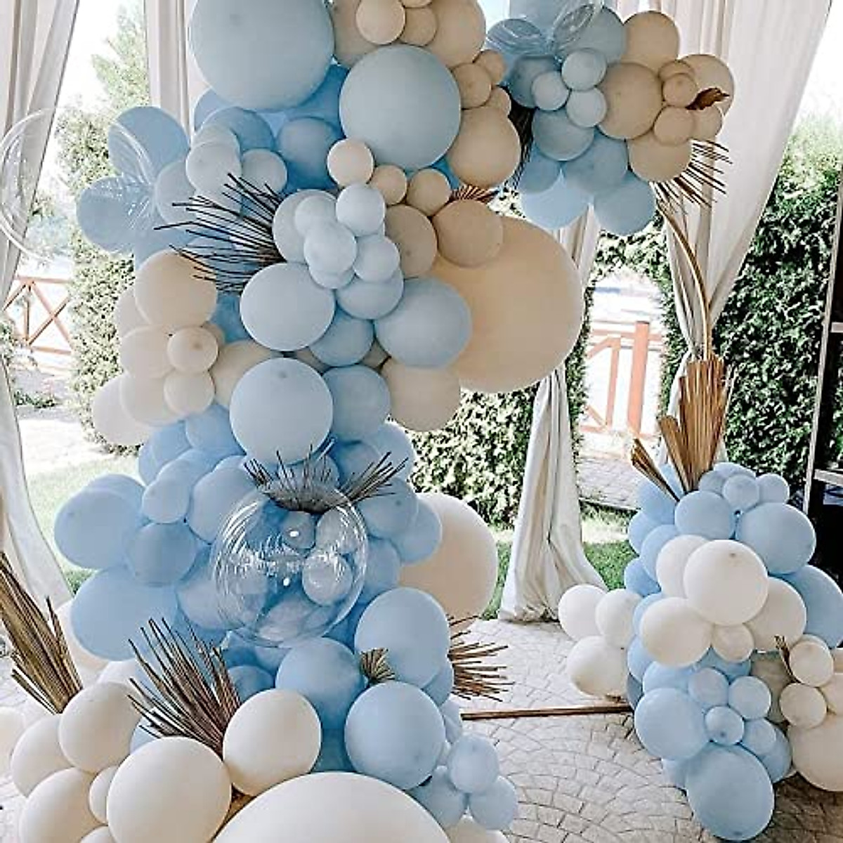 Light Blue Balloons Garland Arch Kit 105Pcs Different Sizes 18In 10In 5In Latex Pastel Matte Baby Blue Balloons Decorations for Baby Shower Wild One1st Birthday Wedding Bride Anniversary Gender Reveal Party Supplies for Boy Girl Adult