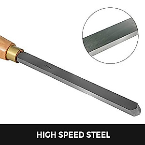 Mophorn Lathe Chisel 8 Piece Wood Lathe Chisel Cutting Carving HSS Steel Blades Wood Turning Tools Lathe Chisel Set Wooden Case for Storage for Wood Turning Hardwood One Free Chisel