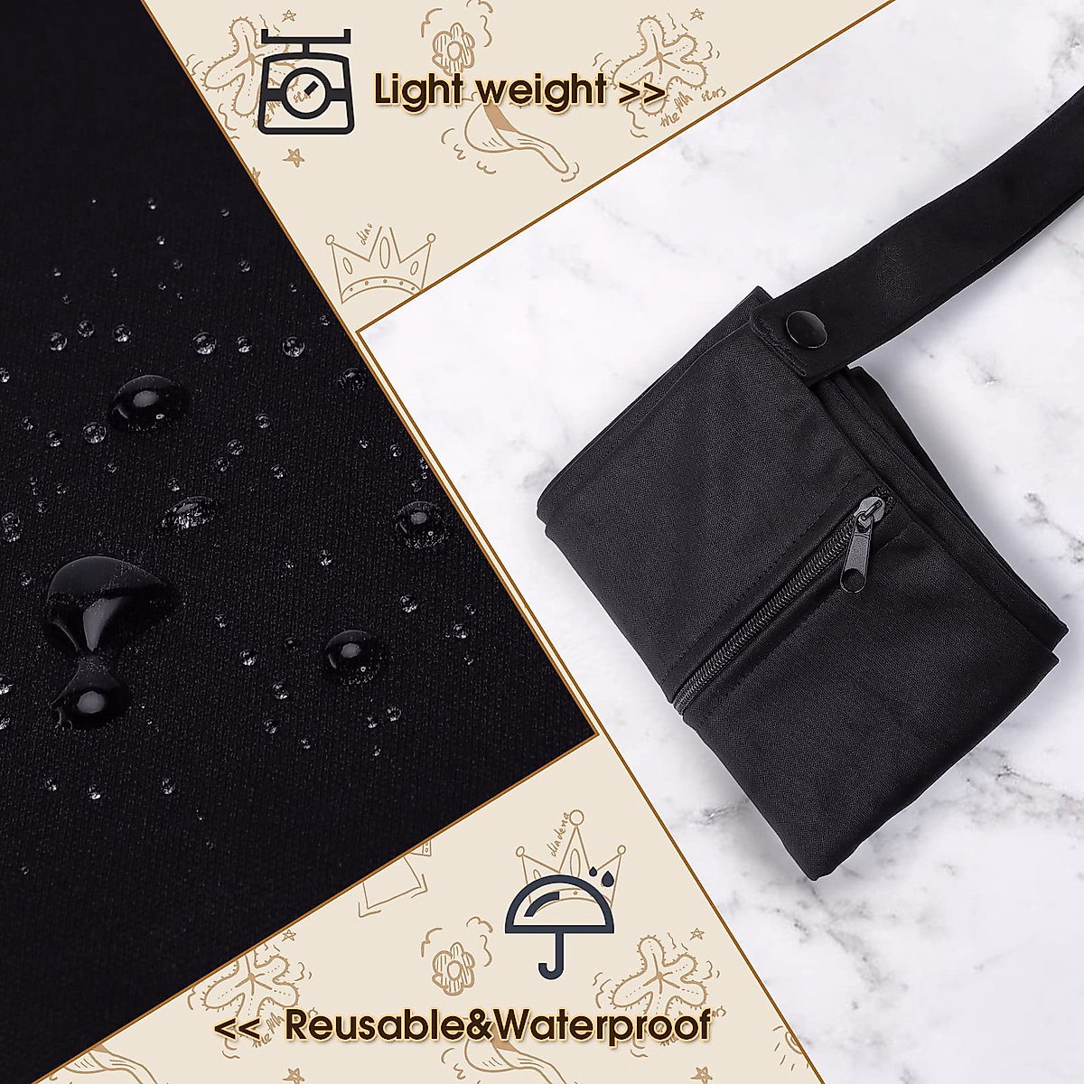 2 Pack Travel Laundry Bag,Large Wet Dry Bags,Waterproof Gym Laundry Bag,Washable Wet Bag for Swimsuit,Reusable Dirty Clothes Bag Swimsuit Bag with Handle for Gym Beach Wet Clothes Swimming Yoga,Black