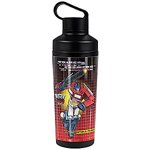 Transformers OFFICIAL Optimus Prime 18 oz Insulated Water Bottle, Leak Resistant, Vacuum Insulated Stainless Steel with 2-in-1 Loop Cap