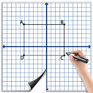 4 Pieces Jumbo Magnetic XY Coordinate Dry Erase Grid, Magnetic Graph for Grid Whiteboard, Dry Erase Board, Dry Erase Graph for Classrooms, Teaching, Learning Tools, 26 x 26 Inches
