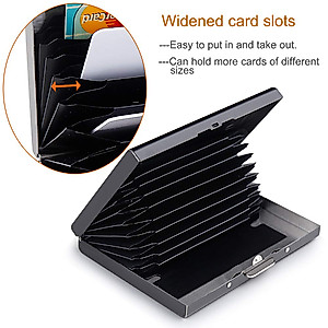 EASTNIGHTS RFID Credit Card Holder Protector Metal Credit Card Wallet Business Card Holder for Men Women Gift Box Package (Black)