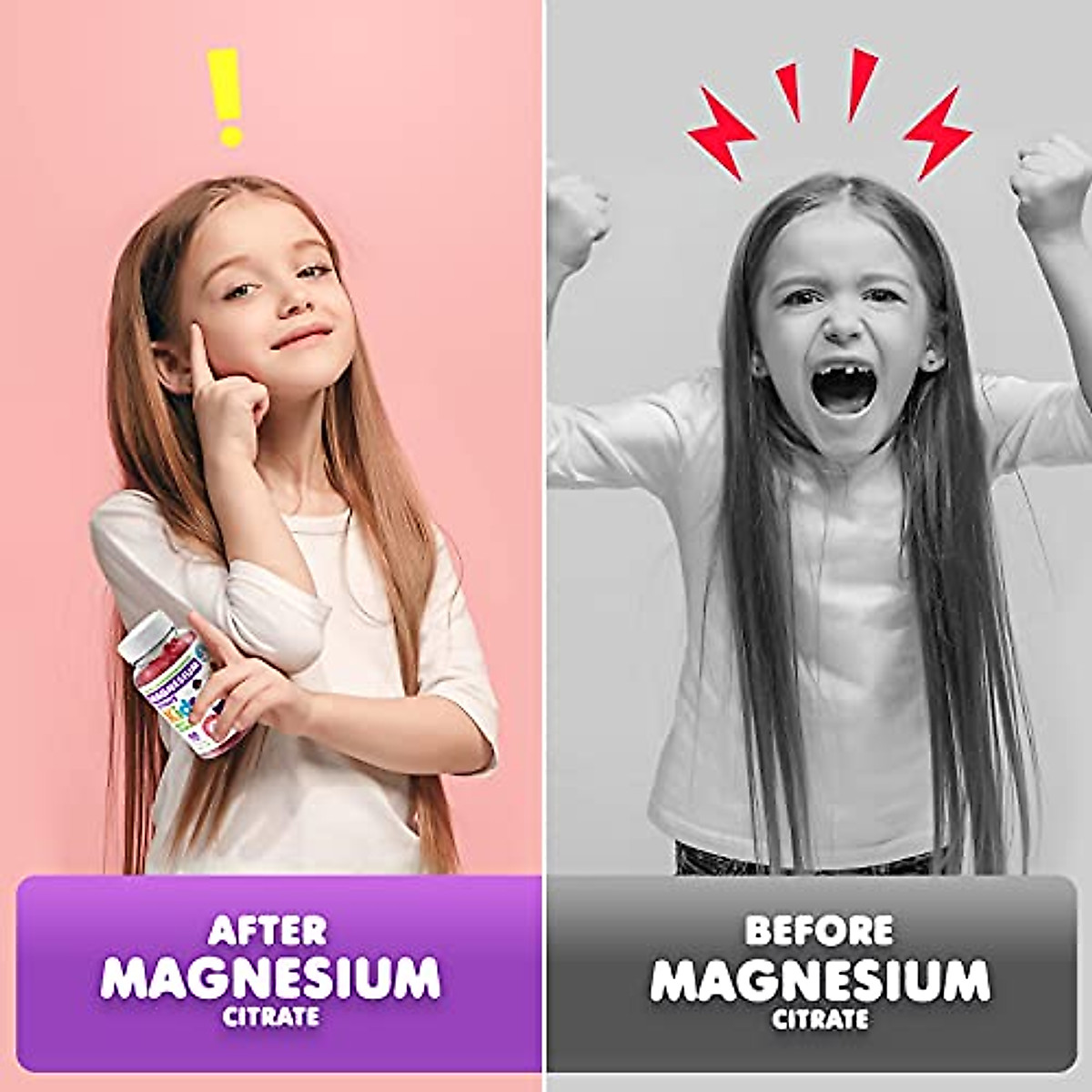 Kids Magnesium Gummies Sugar-Free - Calm Magnesium Gummies Supplement for Children, Sugar-Free Magnesium Calm Chews for Kids & Adults (60 Count (Pack of 2) 120 Count)