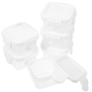 Kichvoe 6pcs Boxes Mini Crisper Fruit Keeper Portion Cups Fridge Organizer Small Food Storage Container Food Storage Freezer Container Condiment Cup Child Food Grade Pp Food Box White
