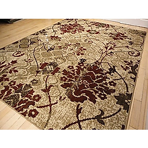 Modern Burgundy Rugs Living Dining Room Red Cream Beige Area Rugs 8x10 Rugs Clearance Contemporary Rugs Burgundy Cream Beige 8x11 Rug