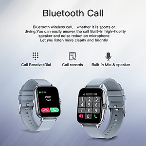 ANDFZ Smart Watch, Smart Watch for Android Phones(Call Receive/Dial), 1.70" HD Full Touch Screen Fitness Tracker for Android Phones with Heart Rate/Blood Pressure/Tracking for Women Men