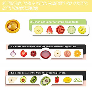 YJWZWE Reusable Fruit and Vegetable Storage Containers Lemon Keeper Tomato Holder Silicone Food Savers Fresh Stretch Pod for Fridge 2 Pack