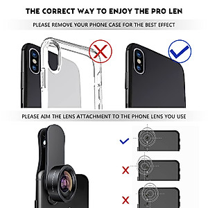 KEYWING Fisheye Lens 198° Fish Eye Phone Camera Lens Kit for iPhone Fish Bowl Camera Lens Attachments for iPhone 7 8 x xr 11 12 13 pro max Samsung Smartphone Black