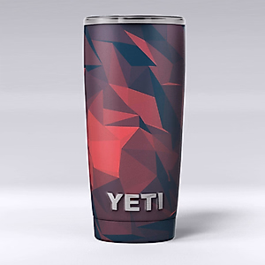 Design Skinz Dark Red Geometric V16 - Skin Decal Vinyl Wrap Kit Compatible with The Yeti Rambler Cooler Tumbler Cups