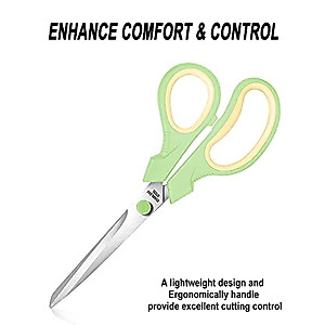 Scissors, All Purpose Thickened Scissor 8.5", Upgrade Stainless Steel Sharper Comfort Grip Scissors for Office School Supplies, Right/Left Handed, 3-Pack…