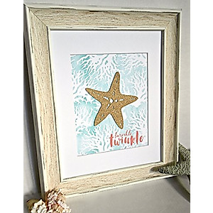 Teal, Coral and Gold Starfish Nursery Art, Starfish Decor - Twinkle Twinkle