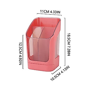 BLMIEDE Kitchen Utensil Holder for Countertop Multifunctional Draining Chopstick Cage Standing Cutlery Storage Organizer Tableware Spoon Forks Storage Box Stainless Steel Sink Rack (Orange, One Size)