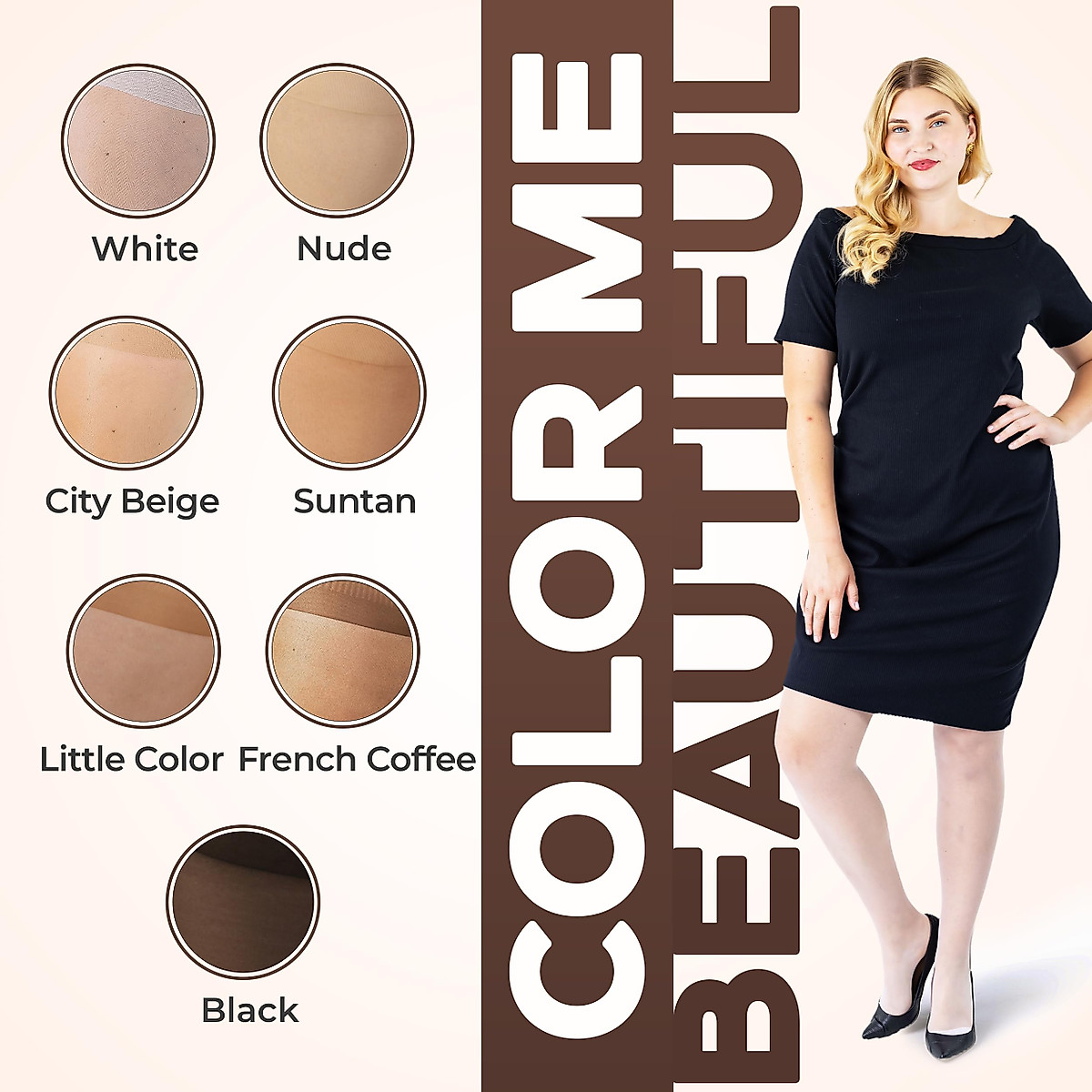 Plus Size Pantyhose for Women Soft Sheer Queen Tights 2 Pairs (8X, Black)