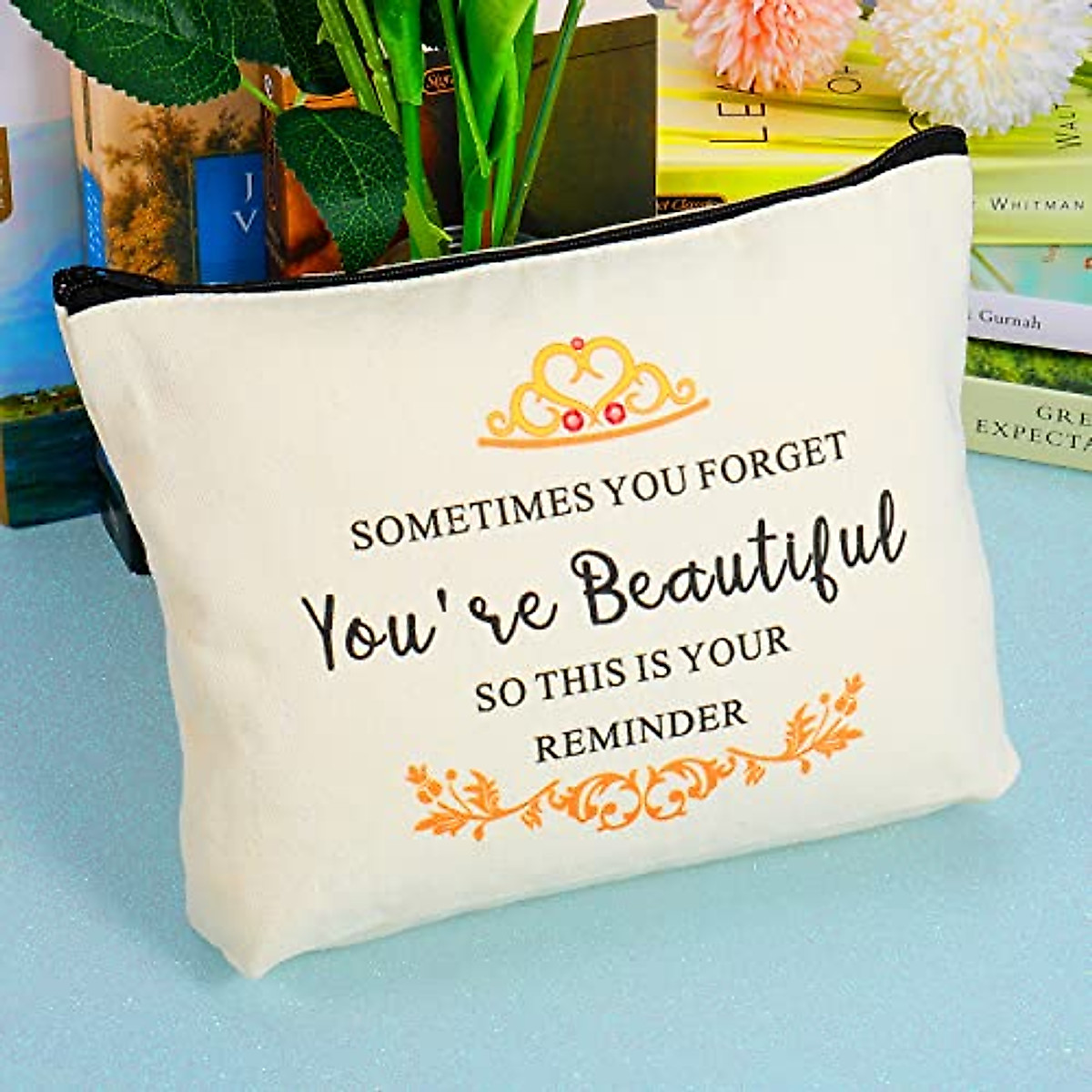 Inspirational Gifts for Women Christmas Gifts for Friends Mom Stocking Stuffers for Girlfriend Daughter Cute Birthday Anniversary Valentine Gifts for Wife Female You are Beautiful Makeup Cosmetic Bags