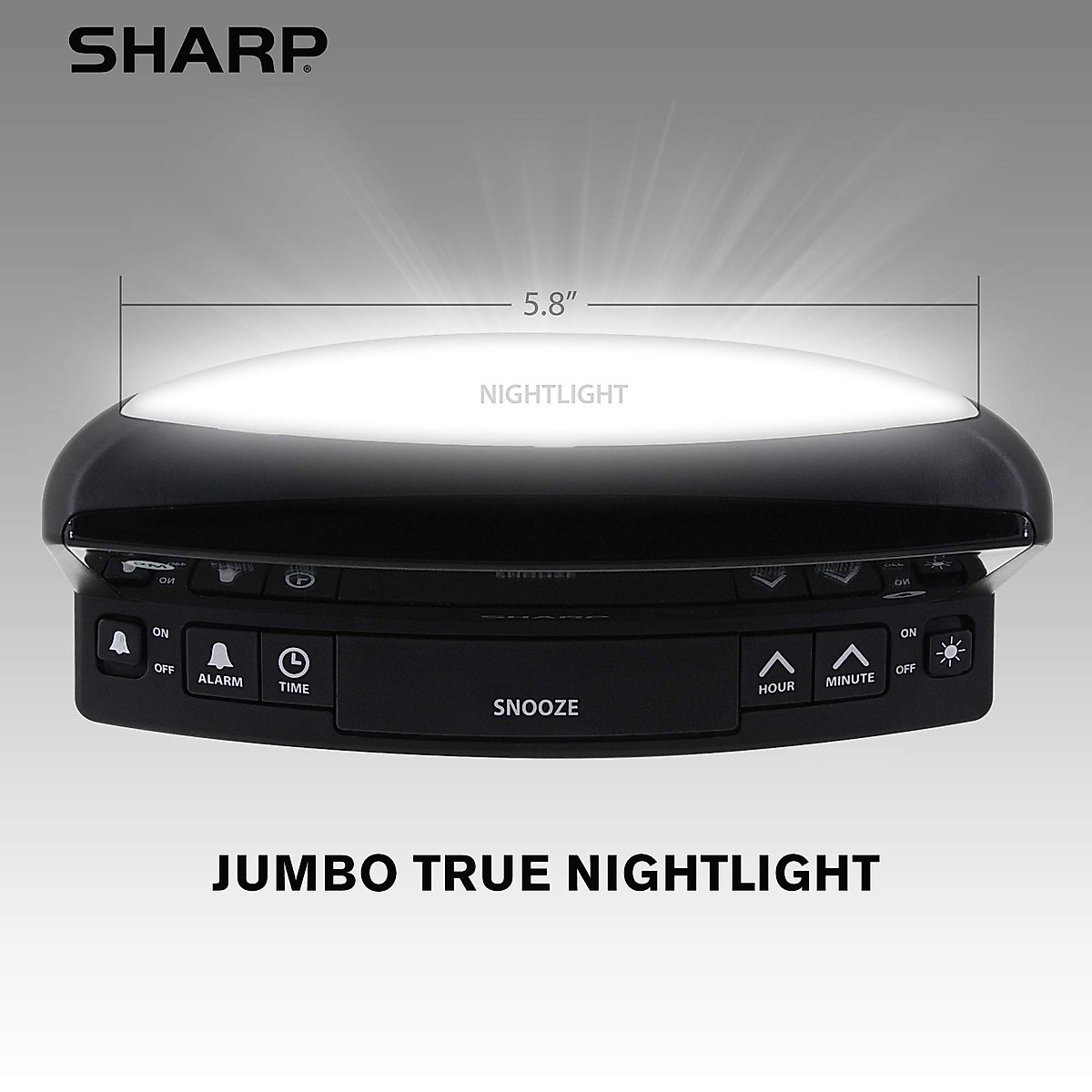 SHARP LED Digital Alarm Clock – Simple Operation - Easy to See Large Numbers, Built in Night Light, Loud Beep Alarm with Snooze, Bright Big Red Digit Display