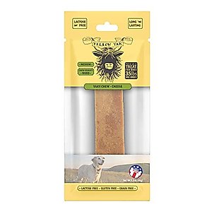 Yellow Yak Yaky Chew | Hard Cheese | Lactose - Soy - Grain - Gluten Free | Medium | for Dogs 35 lbs and Smaller | 1 Chew