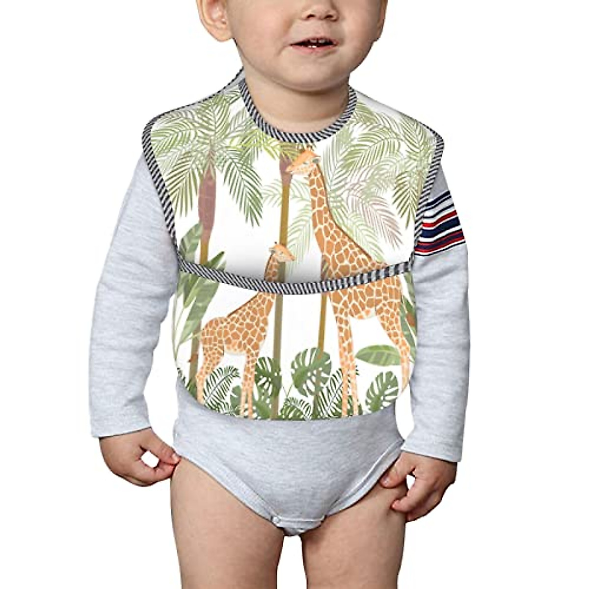 Giraffe Baby Stuff Baby Bibs 2Packs for 6-24 Months Waterproof Washable Fabric (Giraffe)