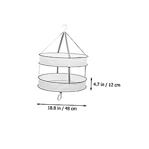 Cabilock 2pcs Double Clothes Basket mesh Bra Grey Towels Gray Towels Laundry Drying Rack Collapsible Towels Drying Hanger Collapsible Drying Rack Towels Drying mesh net Bras Drying net Grid