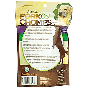 Pork Chomps Baked Pork Skin Dog Chews, 5-inch Mini Twists, Real Sweet Potato Wrap, 12 Count
