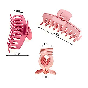 6 Colors Large Hair Claw Clips 4.4 Inch Matte Nonslip Big Claw Clips For Women Thin Thick Hair, 90’s Strong Hold Hair Jaw Clips Hair Accessories…