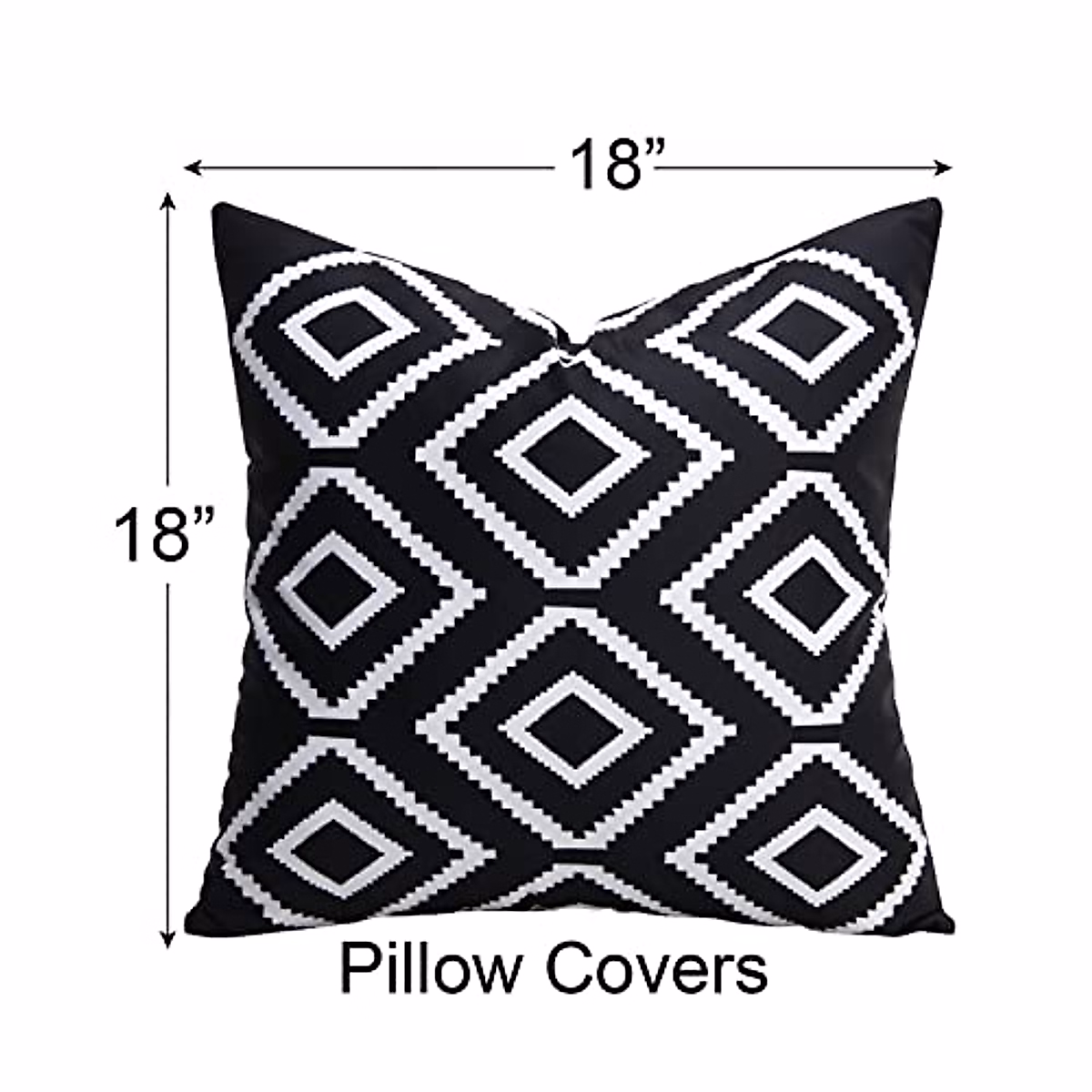 cygnus 18x18 Inch Black and White Outdoor Waterproof Pillow Covers Modern Geometry Decorative for Patio Furniture Outside Sunbrella Set of 2