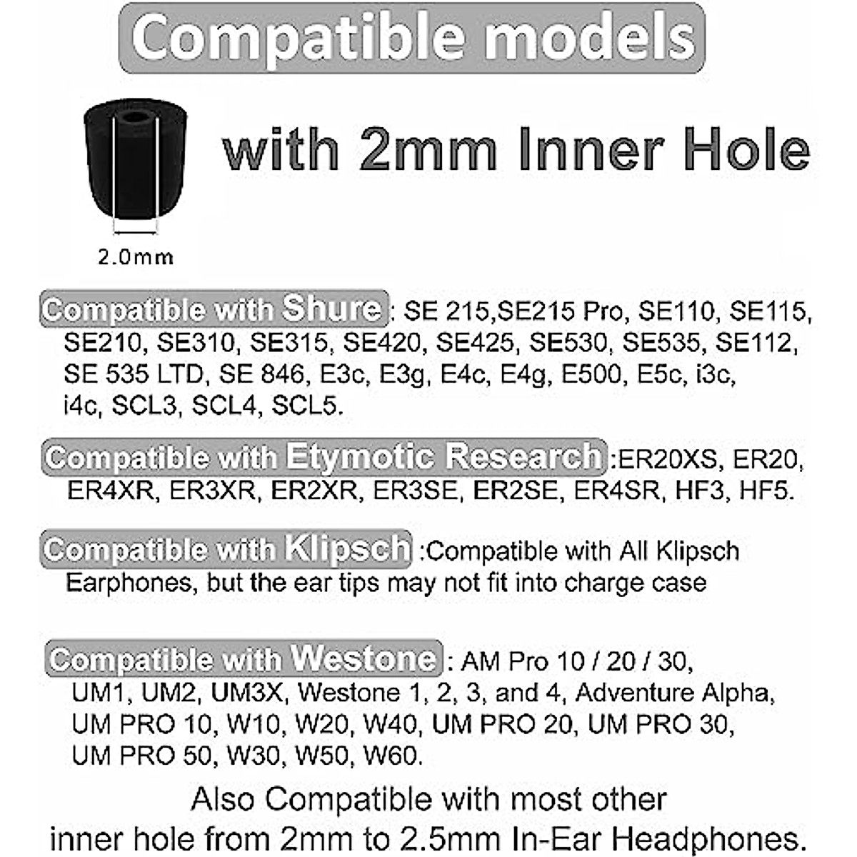 BLLQ Replacement Memory Foam Tips Foam Sleeves Earbuds for Shure SE215 Shure SE112 Shure SE315 Shure SE425 SE530 SE535 & Klipsch Westone Earphones, [Noise Cancelling] 6PCS 3Pairs S/M/L [for SHURE]