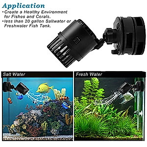 DOMICA Aquarium Wave Maker Power Head with Magnetic Mount Suction 800GPH, Fresh or Saltwater Tank Circulation Pump for Under 20 Gallon Fish Tank 3W