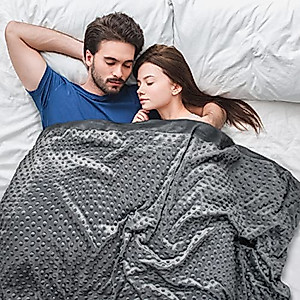 Weighted Blanket with 100% Cotton Cover, Breathable Soft Heavy Blanket, Premium Glass Beads, Good Rest and Deep Sleep for Adult, 60'x80' with 15lbs Fits 140-190lbs, Full Size, Gift for mom, Parents