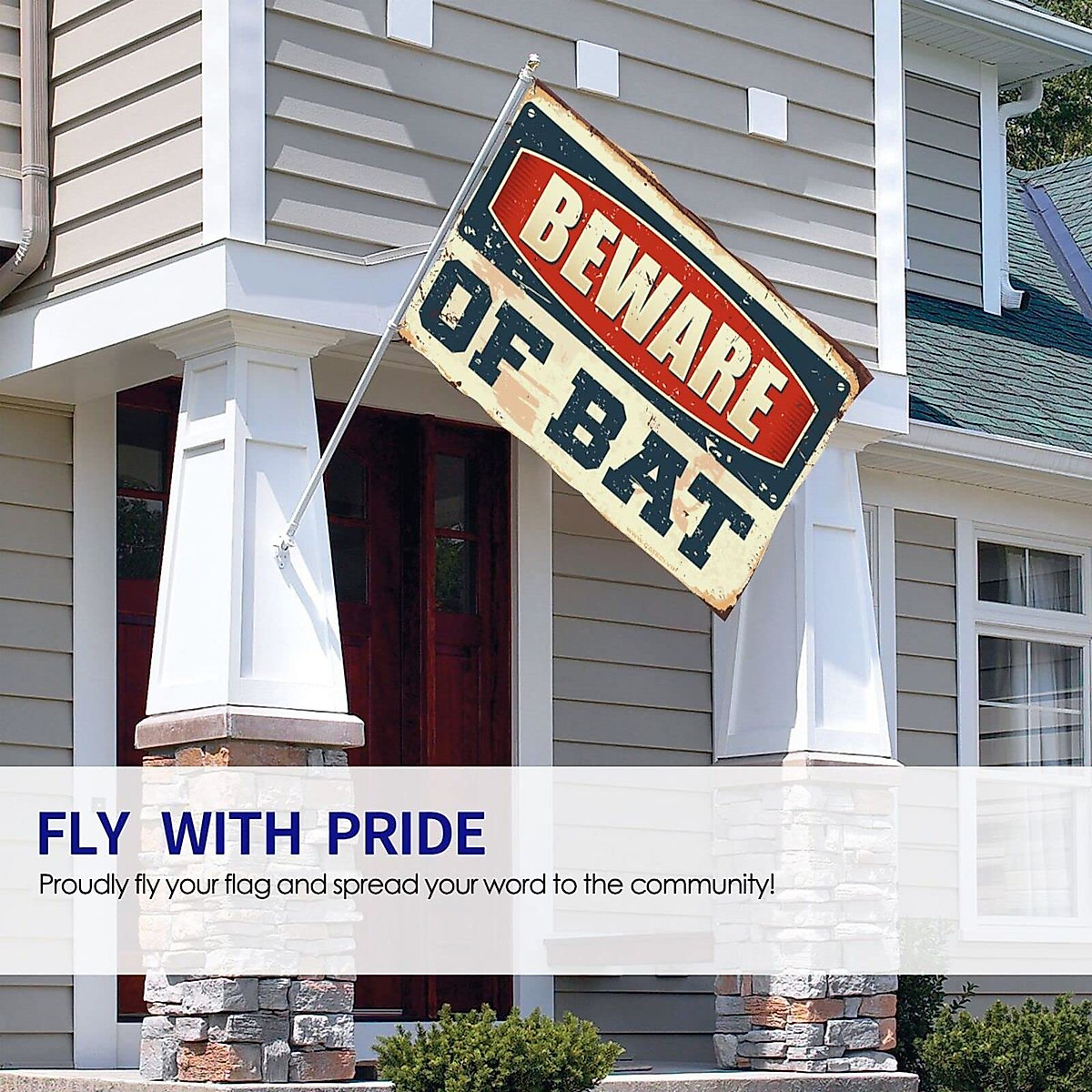 Flags to Hang in Your Room Beware of Bat Flag Grill Gifts for Dad Flags for Boys Room (Size : 30X45CM)