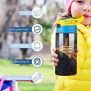 Titanic Cruise Ship Voyage Stainless Steel Water Bottle Insulated Travel Mug with Leakproof Locking Lid for Hot Or Cold Drinks 350ml