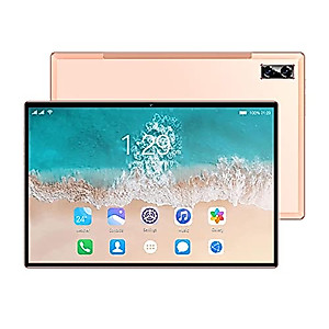 Tablet PC, Call Support 6G RAM 256G ROM 10 Inch Tablet 100-240V 5G WiFi Dual Band 10 Inch IPS Screen (Gold)