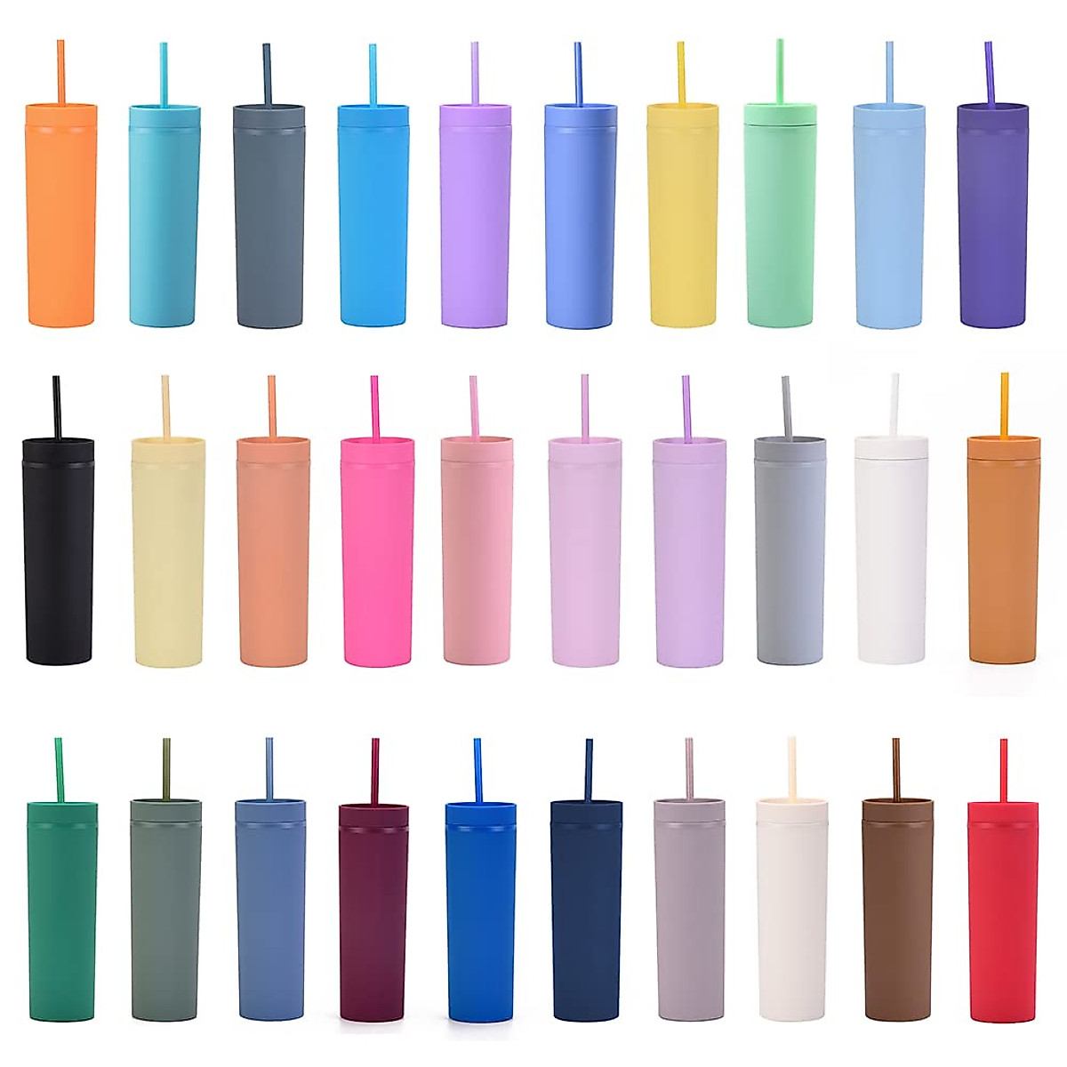 PHEZEN 450ml Double-layer Plastic Water Bottle Sealed Insulated Water Bottle Lid with Straw Portable Sports Water Bottle Reusable Leak Proof Flask for Sports Gym Home Office for Children Men Women