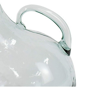 Clear Glass Tilted Hand Blown Water Pitcher Vintage Style Beverage Serving