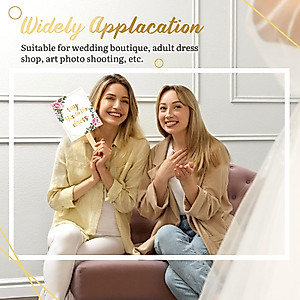 33 Pieces Say Yes to the Dress Signs Paddles Wedding Dress Shopping Signs with Wood Sticks and Double Side Tape for Bridesmaids and Brides Bachelorette Party Games Gifts