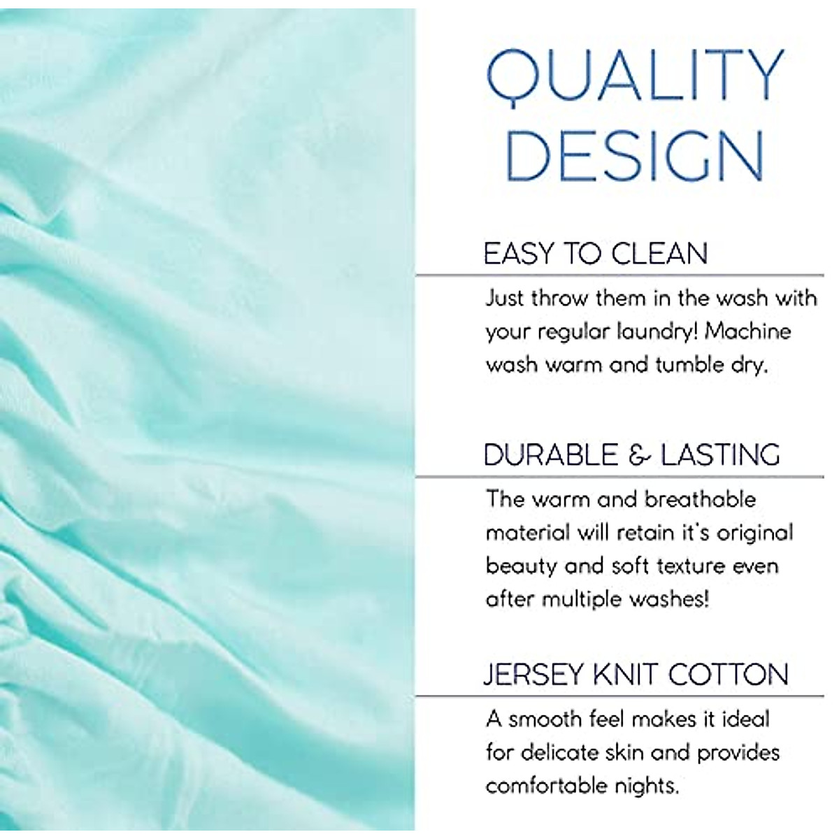 2 Pack Jersey Crib Sheets Set, Stretchy Jersey Knit Crib Fitted Sheet for Boys and Girls, Size 28 x 52 in, Baby Sheets Fit Standard Crib and Toddler Bed (Aqua Grey)