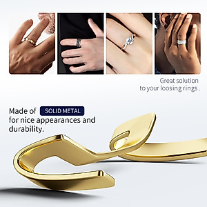 9 Pack Filled Metal Ring Guard,Invisible Ring Size Adjuster Set for Loose Rings,Ring Guard,Ring Sizer,Fit for Men and Women Rings,Golden